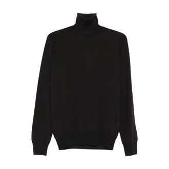 Paolo Pecora Homme, Pulls, Brun, Taille: M Pull à col roulé en laine marron