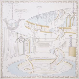 Tory Burch Damen Quadratisches The Pool Seidentuch