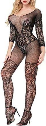 Generic Tenue Sexy Femme Pute Hard Dentelle Lingerie Bas de Corps R&eacute;sille V&ecirc;tements de Nuit Body en Dentelle Adulte Bas Porte-Jarretelles Nuisette Rouge (Blac