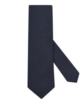 Emporio Armani Seidenkrawatte mit Rautenstruktur und Logo in