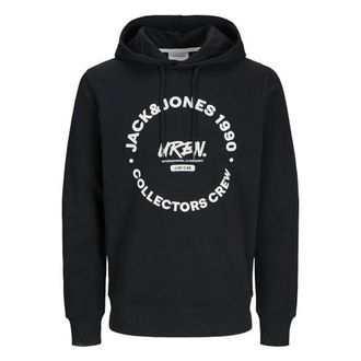 Jack & Jones Jjsimon-Felpa avec Capuche, Noir, M Homme, Noir, M
