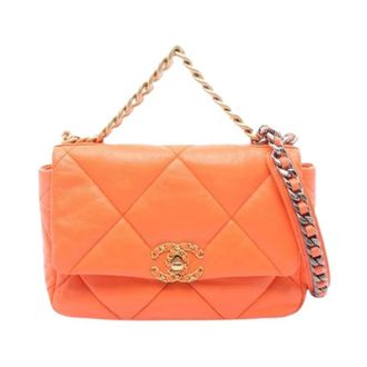 Chanel Pre-owned 19 Matelasse Leder Schultertasche - - Pre-owned - Damen - Orange - ONE SIZE