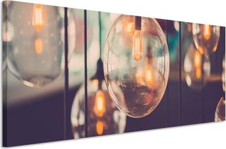 Paul Sinus Art Panoramabild 150x50cm Künstlerische Fotografie - Designer Glühbirnen auf Leinwand exklusives Wandbild moderne Fotografie für ihre Wand in vielen Größe