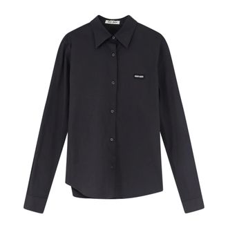 Miu Miu Popeline Hemd - - Blouses & Shirts - Damen - Schwarzk - M