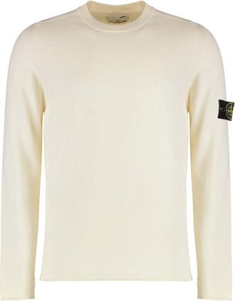 Stone Island Homme, Pulls, Beige, Taille: 2XL Pull Ras du Cou en Coton Brut L&eacute;ger