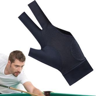 Generico Poolhandschuh für linke Hand, Pool-Handschuh, 3-Finger, Billardhandschuh, elastisch, atmungsaktiv, Pool-Handschuhe, linke Hand für Billard-Zubehör