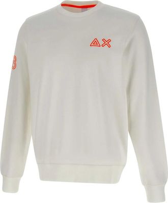 Sun 68 Homme, Sweatshirts et sweats &agrave; capuche, Blanc, Taille: M Fluo Fleece SweaT-shirt
