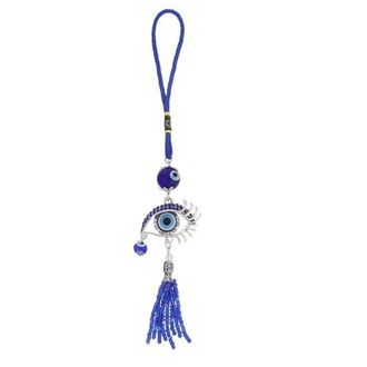 Cabilock Pendentif Oeil Mal&eacute;fique Bleu D&eacute;coration Suspendue 25X4.4X1.5Cm Amulette Protection Anti-Mauvais Oeil pour Voiture Maison Salon Chambre