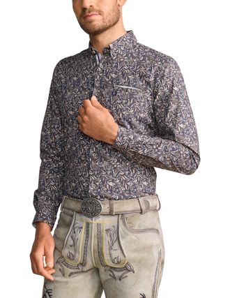 Krüger Herren Trachten Hemd lang, Modell : Wren, Langarm, Art.-Nr. 911868-0-0007, XXL