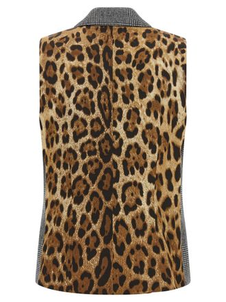 Dolce & Gabbana Prince of Wales Virgin Wool and Cashmere Vest - Black