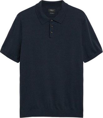 s.Oliver Kurzarmpullover Strickpullover Weiches Strick-Poloshirt aus Baumwoll-Seidenmix
