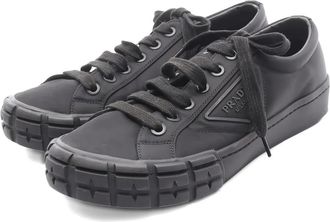 Prada baskets Wheel Cassetta en daim - Noir