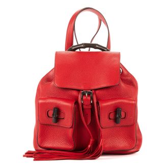 Gucci Crossbody Bags - Bamboo Tassel Backpack - Gr. unisize - in Rot - f&uuml;r Damen