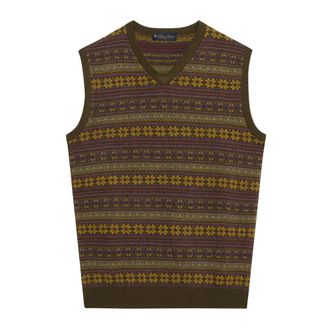 Brooks Brothers Fair Isle Pullover-Weste - - Knitwear - Herren - Gr&uuml;n - 2XL