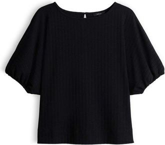 OPUS Kurzarmshirt Jerseyshirt mit feiner Rippstruktur Regular Fit elastisches Gummi am &Auml;rmelsaum