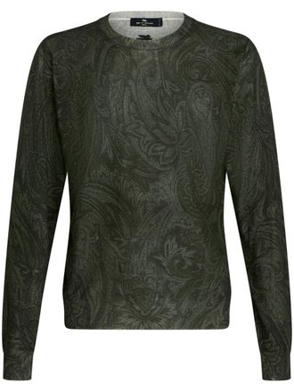 Etro pull &agrave; motif cachemire - Vert