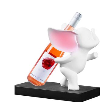 Generic Elefanten-Weinregal aus Harz f&uuml;r Heimdekoration, bemaltes Elefanten-Weinregal, dekoratives Weinregal f&uuml;r Weinflaschen, Schreibtisch-Display | V-Tr&auml;ger