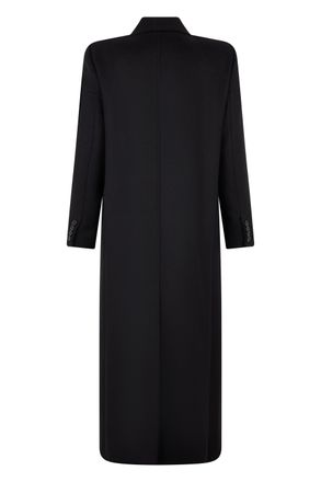 Max Mara Double-Breasted Virgin Wool Coat - Black