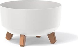 Prosperplast Wei&szlig;er Topf, ohne Tank, Kollektion GRACIA, 28,5 x 28,5 x 17,7 cm, Fassungsverm&ouml;gen 6,8 L