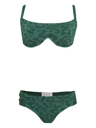 Brigitte Diana Bikini mit Animal-Print - Gr&uuml;n