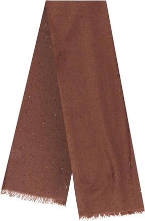 Brunello Cucinelli Schal aus Kaschmir und Seide mit Rautenmuster - - Accessories - Damen - Braun - ONE SIZE