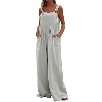 Generic Combinaison Pantalon Femme Chic Et &Eacute;l&eacute;gant Jumpsuit R&eacute;tro Salopette Grande Taille Jambe Large Imprim&eacute; Fantaisie Jumpsuit Ample Taille Haute Combinaiso