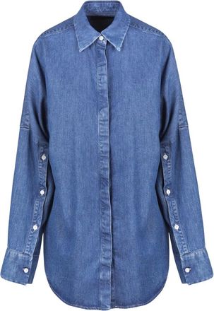 Dondup Femme, Blouses et Chemises, Bleu, Taille: 38 FR Chemise en jean