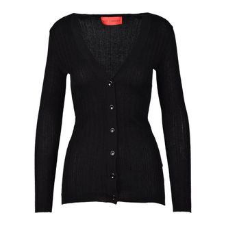 Wild Cashmere Wild Cashmere Rippstrick-Cardigan - - Knitwear - Damen - Schwarzk - M