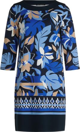 Betty Barclay Damen Shirtkleid mit 3/4 Arm 42, Dunkelblau/Blau