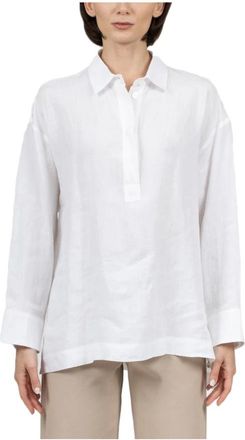 Max Mara Femme, Blouses et Chemises, Blanc, Taille: 44 FR Varese Linen Shirt