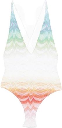 Missoni Femme, Maillots de bain, Multicolore, Taille: 40 FR Maillot de bain une pi&egrave;ce &agrave; col en V