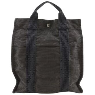 Herm&egrave;s Pre-owned Sac Ad PM Herline Nylon Canvas Backpack - Femme - Pre-owned - Gris - Taille: ONE Size