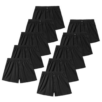 H.I.S Weite Herren Boxershorts, Shorts, klassischer Schnitt (DE/NL/SE/PL, Alphanumerisch, XXL, Regular, Regular, schwarz, 10 St&uuml;ck)