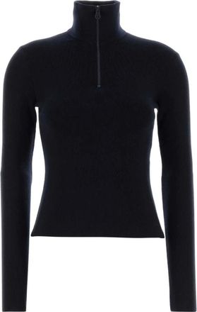 Courr&egrave;ges Femme, Pulls, Bleu, Taille: 36 FR Pull Zipp&eacute; &agrave; Col Montant