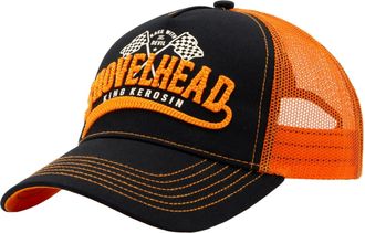King Kerosin Herren Trucker Cap · Kappe · Racing · Checkered Flag · Motorrad · Biker · Motor · Vintage · Retro · Netz · Mit Mesh-rückeneinsatz · Snapback · Shovelh
