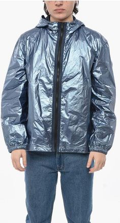 Givenchy Nylon Lam&eacute; Windbreaker With Contrasting Front Zip size 50