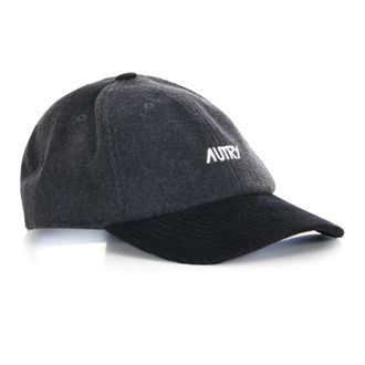 Autry Casquette &agrave; visi&egrave;re en velours c&ocirc;tel&eacute; avec logo brod&eacute; - Homme - Accessoires - Gris - Taille: ONE Size