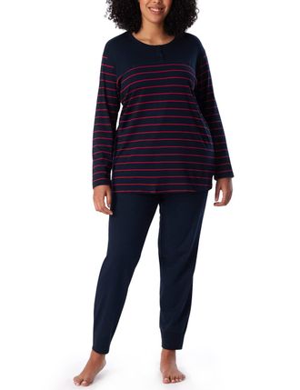 Schiesser Damen Schlafanzug Set lang Baumwolle Modal - Nightwear, multicolor 2_161069, 36