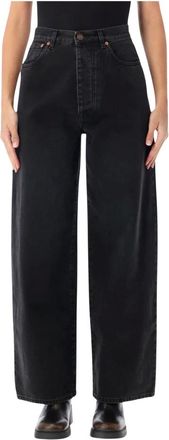 Fortela Jaron Pantalon Large - Femme - Jeans - Noir - Taille: W27