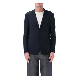 Emporio Armani Seersucker Blazer - - Jackets - Herren - Blau - M