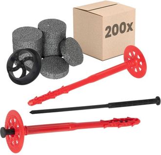 Protektor Protektor D&auml;mmstoffd&uuml;bel Optimierte - Set &Oslash;10x220mm Kunststoffnagel (200 St + 200 Rond. + 1 Fr&auml;ser)