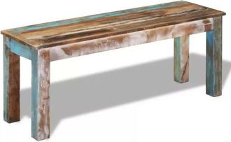 Les Tendances Banc bois massif recycl&eacute; multicolore Moust 110 cm