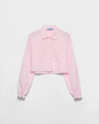 Prada Kurzes Hemd aus besticktem Batist