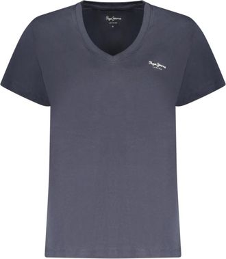 Pepe Jeans London V-Ausschnitt T-Shirt - - Tops - Damen - Blau - XS