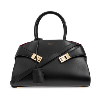 Ferragamo Femme, Sacs, Noir, Taille: ONE Size Handbag Hug Small