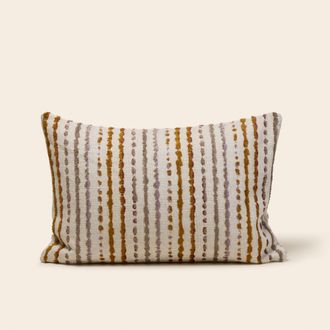 Madura Housse De Coussin Yarol Naturel et orang&eacute; - ORANGE