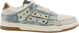 Amiri Low-Top Sneaker - Distressed Denim Sneakers With Silver Studs - Gr. 40 (EU) - in Grau - f&uuml;r Damen