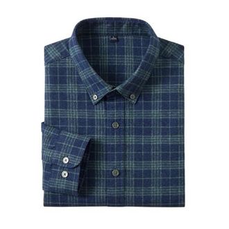 Generic Chemise &agrave; carreaux en coton bross&eacute; for hommes - Chemise &agrave; manches longues pr&eacute;lav&eacute;e, r&eacute;sistante aux plis, coupe confortable et d&eacute;contract&eacute;e.(bleu,3XL)
