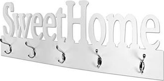 Haku M&ouml;bel Wandgarderobe chrom, wei&szlig;, MDF - Ma&szlig;e: B 74 cm x H 28 cm x T 7 cm, Style: Modern