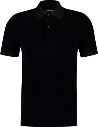 Tom Ford Homme, Tops, Noir, Taille: L Polo en coton &eacute;ponge